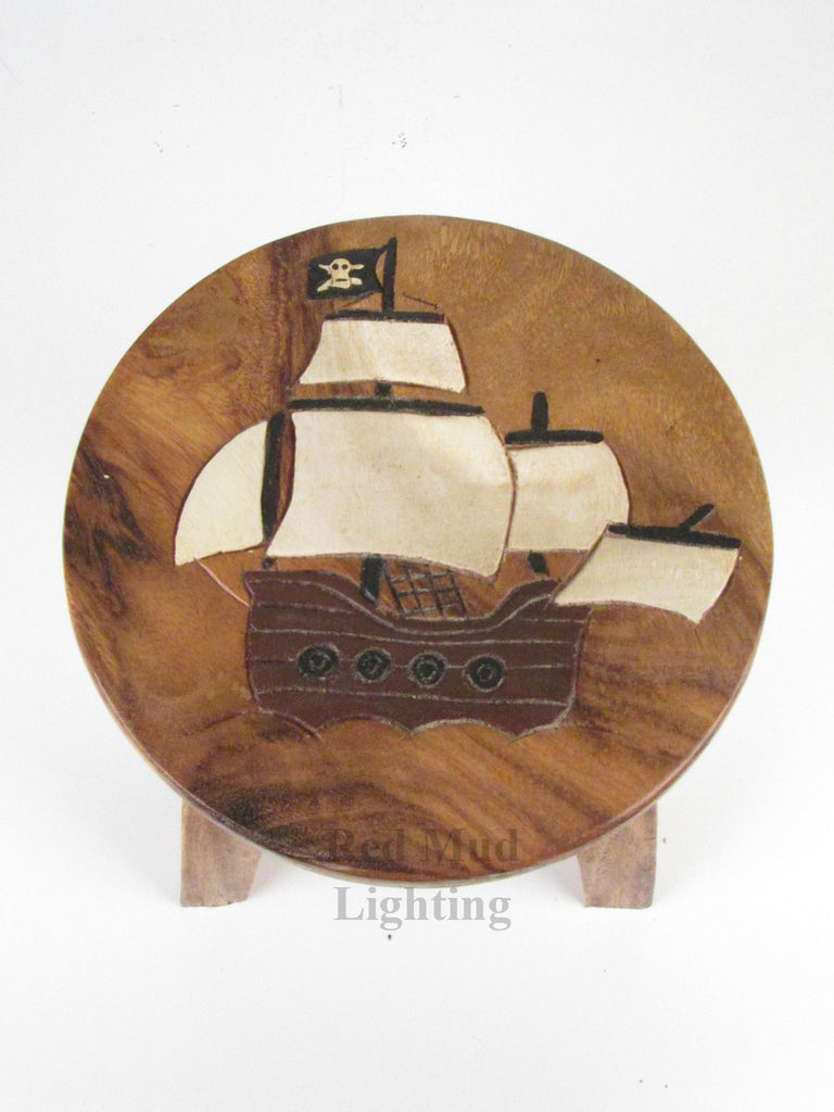 Pirate Ship Stool – Red Mud